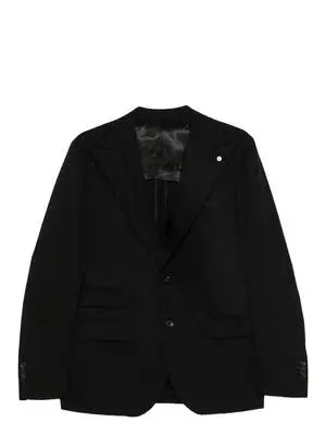 L.B.M. 1911 Button-fastening Wool Blazer - Black