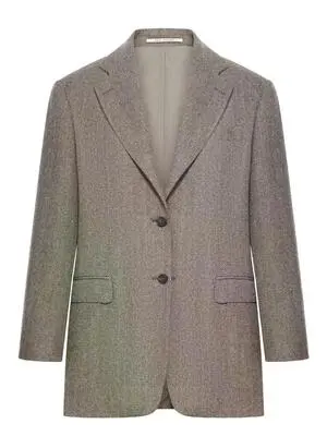 Tagliatore Herringbone Blazer - Brown