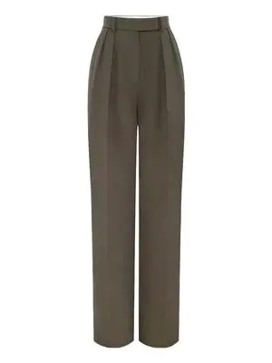 Alex Perry Pleated Trousers - Green