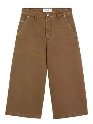 Ami Cotton Bermuda Shorts - Brown