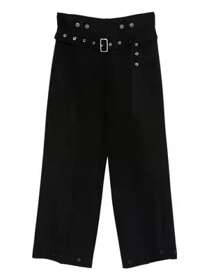 Seafarer Belted Wide-leg Trousers - Black