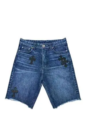 CHROME HEARTS Patch-Detail Denim Shorts