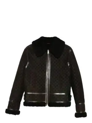 Gucci Shearling-collar Leather Jacket - Brown