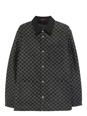 Gucci Monogram Buttoned Jacket - Black