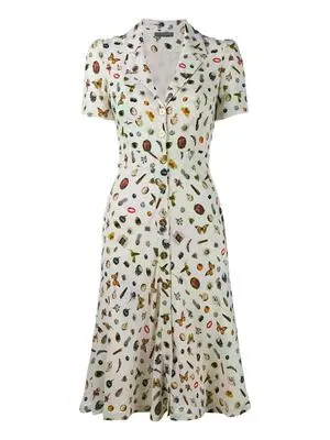 Alexander McQueen Obsession Print Shirt Dress - Yellow