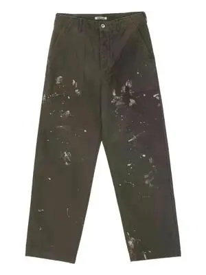 Auralee Stained Baggy Baker Trousers - Brown