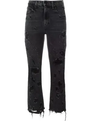 Alexander Wang Distressed Cropped Jeans - Black