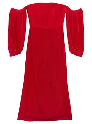 FORTE_FORTE Bustier Puff-sleeve Dress - Red
