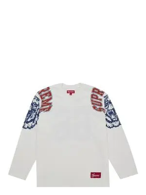 Supreme Mascot Long Sleeve Football Top - White