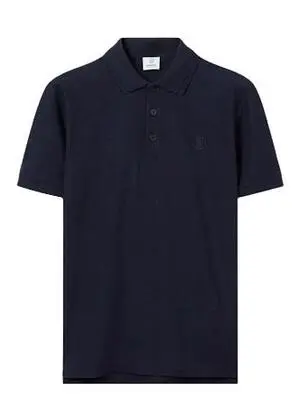 Burberry Monogram Motif Cotton Piqué Polo Shirt - Blue