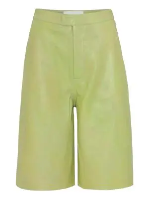 Remain Birger Christensen Manu Leather High-waisted Shorts - Green