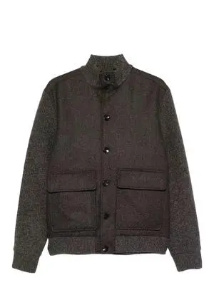 Agnona Panelled Jacket - Brown