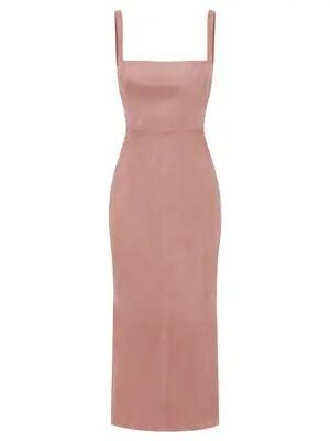Alex Perry Suede Midi Dress - Pink