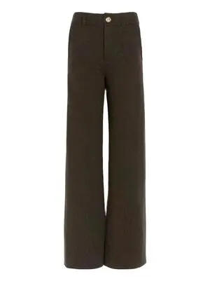 BARRIE Buttoned Cashmere-blend Trousers - Brown