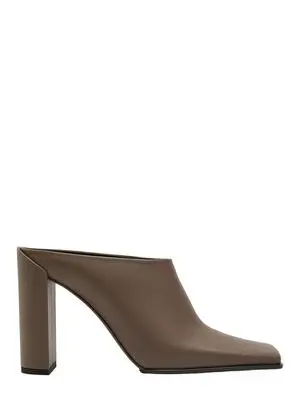 Alaïa Square-toe Leather Mules - Taupe