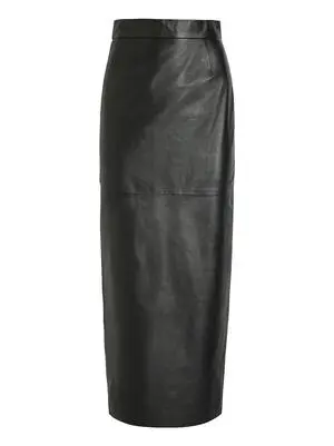 SKIIM Leather Maxi Skirt - Black