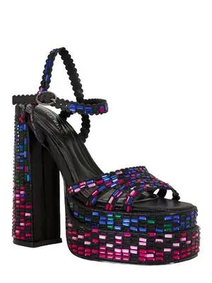 AZALEA WANG Birch Sequin Platform Sandal