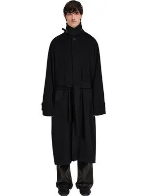 FERRAGAMO Single-breasted Cashmere Blend Coat - Black