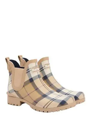 Barbour Wilton Plaid Chelsea Rain Boot - Hessian Tartan