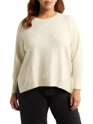 Vince Camuto Sequin Accent Crewneck Sweater Cream Puff
