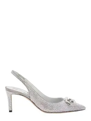 GIUSEPPE ZANOTTI Cyprienne Crystal Slingback Pumps - Silver