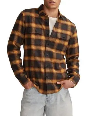 Lucky Brand Cloud Soft Plaid Flannel Button-up Shirt Rust Multi