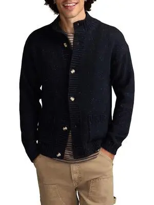 Lucky Brand Nep Mock Neck Cardigan - Naval Academy