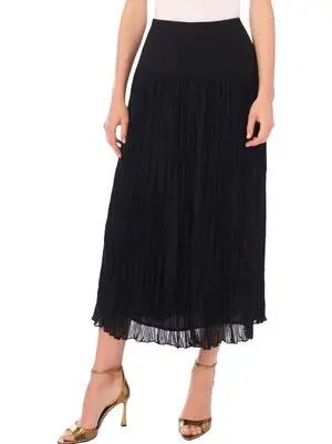 Vince Camuto Crinkle Midi Skirt - Rich Black