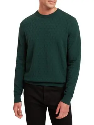 Ted Baker London Sainsy Jacquard Cotton-blend Sweater - Dark Green