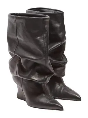 Balmain Wedge Ankle Boots - Black