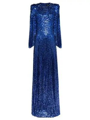 Jenny Packham Phara Sequin Gown - Delta Blue