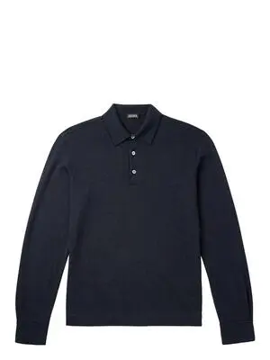 Zegna Cotton-piqué Polo Shirt - Blue