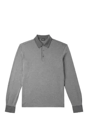 Zegna Cotton-piqué Polo Shirt - Gray