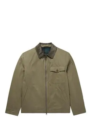 Hartford Daren Cotton-corduroy Trimmed Canvas Jacket - Green