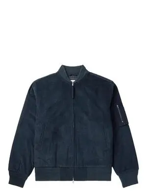 KARDO Logo-embroidered Cotton-corduroy Bomber Jacket - Blue
