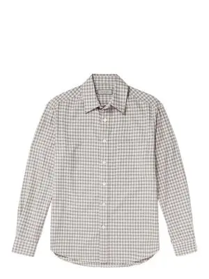 Canali Checked Cotton-flannel Shirt - Gray