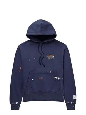 GALLERY DEPT. Logo-print Cotton-jersey Hoodie - Blue