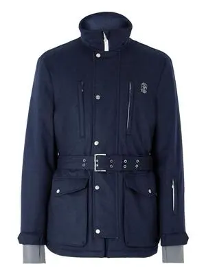 Brunello Cucinelli Belted Wool-felt Ski Jacket - Blue