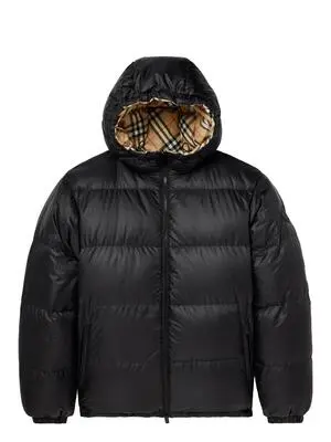 Burberry Quilted Shell Hooded Down Jacket - Black