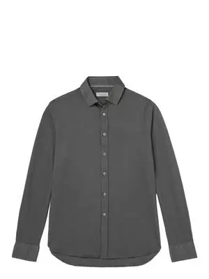Canali Cotton And Cashmere-blend Shirt - Gray