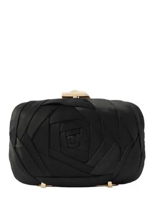 ROGER VIVIER Boite De Nuit Embellished Satin Clutch - Black