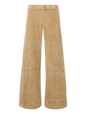 Suzie Kondi Lito Cotton-blend Velour Flared Sweatpants - Brown