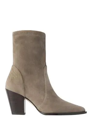 STUART WEITZMAN Jolene Suede Ankle Boots Beige