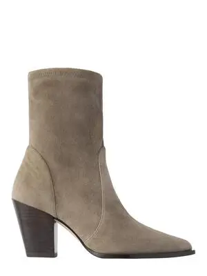 STUART WEITZMAN Jolene Suede Ankle Boots - Neutrals