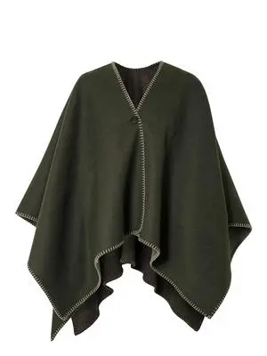 Purdey Welbeck Reversible Wool And Cashmere-Blend Cape Forest Green