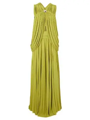 Proenza Schouler Bari Embellished Gauze-jersey Top And Maxi Skirt Set - Green
