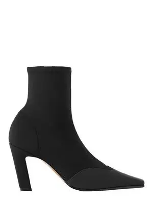 Khaite Nevada Leather-trimmed Stretch-knit Ankle Boots - Black