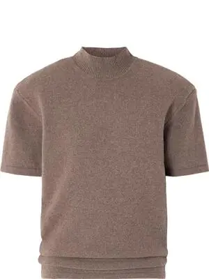 Jacquemus Wool And Cashmere-blend Turtleneck Sweater - Brown