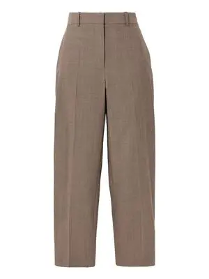JOSEPH Trina Wool Straight-Leg Pants Mushroom