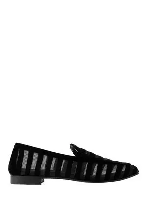 AQUAZZURA Saint Germain Mesh And Velvet Loafers - Black